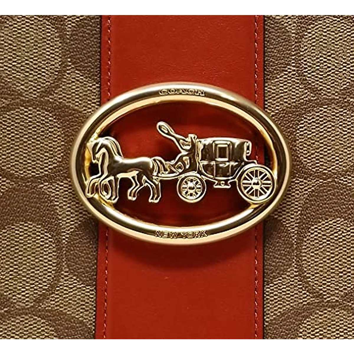 COACH Women's Georgie Hobo Bag (Signature Canvas - Colorblock - Khaki - Terracotta)