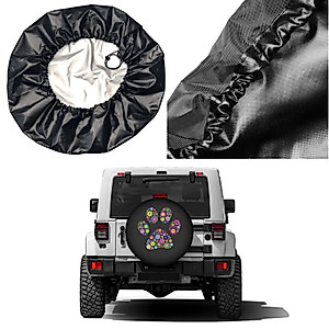 Foruidea Animal Paw Print Spare Tire Cover Dust-Proof Wheel Tire Cover Fit Trailer, RV, SUV and Many Vehicle 17 Inch