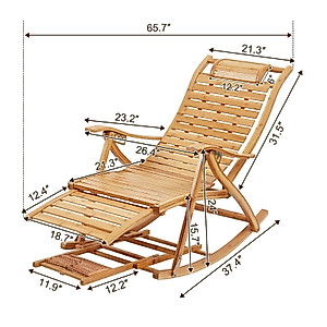 JHUS Balcony Folding Rocking Chair Minimalist Modern Bamboo Living Room Furniture Padro Chair Rocking Chair Rocker Chair Rocker Camp Chair Rocker Recliner Rocking Camp Chair Rocking Chairs