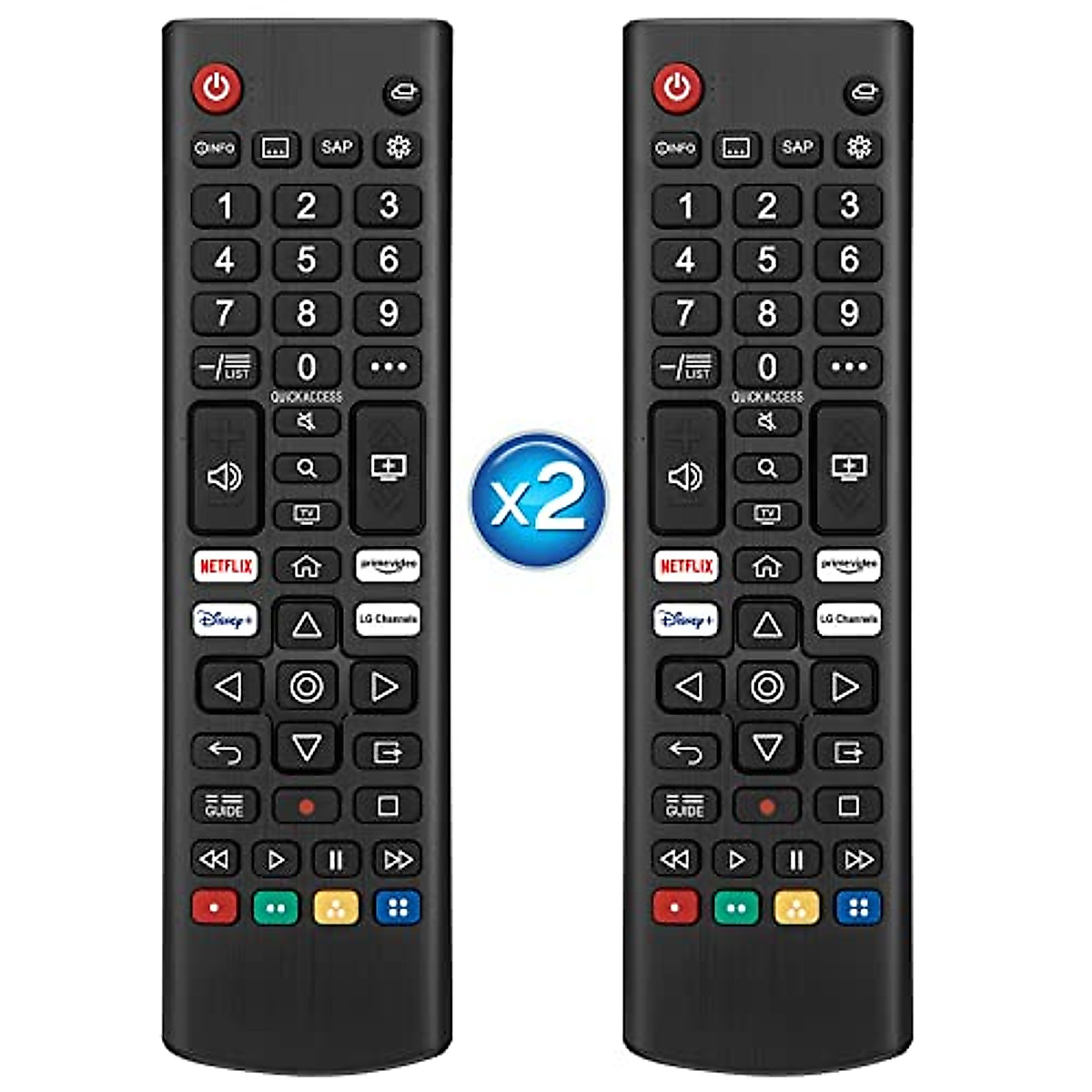 (Pack of 2) 2022 New Remote Control,for LG-TV-Remote,Compatible for LG UHD OLED QNED NanoCell 4K 8K Smart TV with Netflix, Prime Video, Disney, LG Channels Button