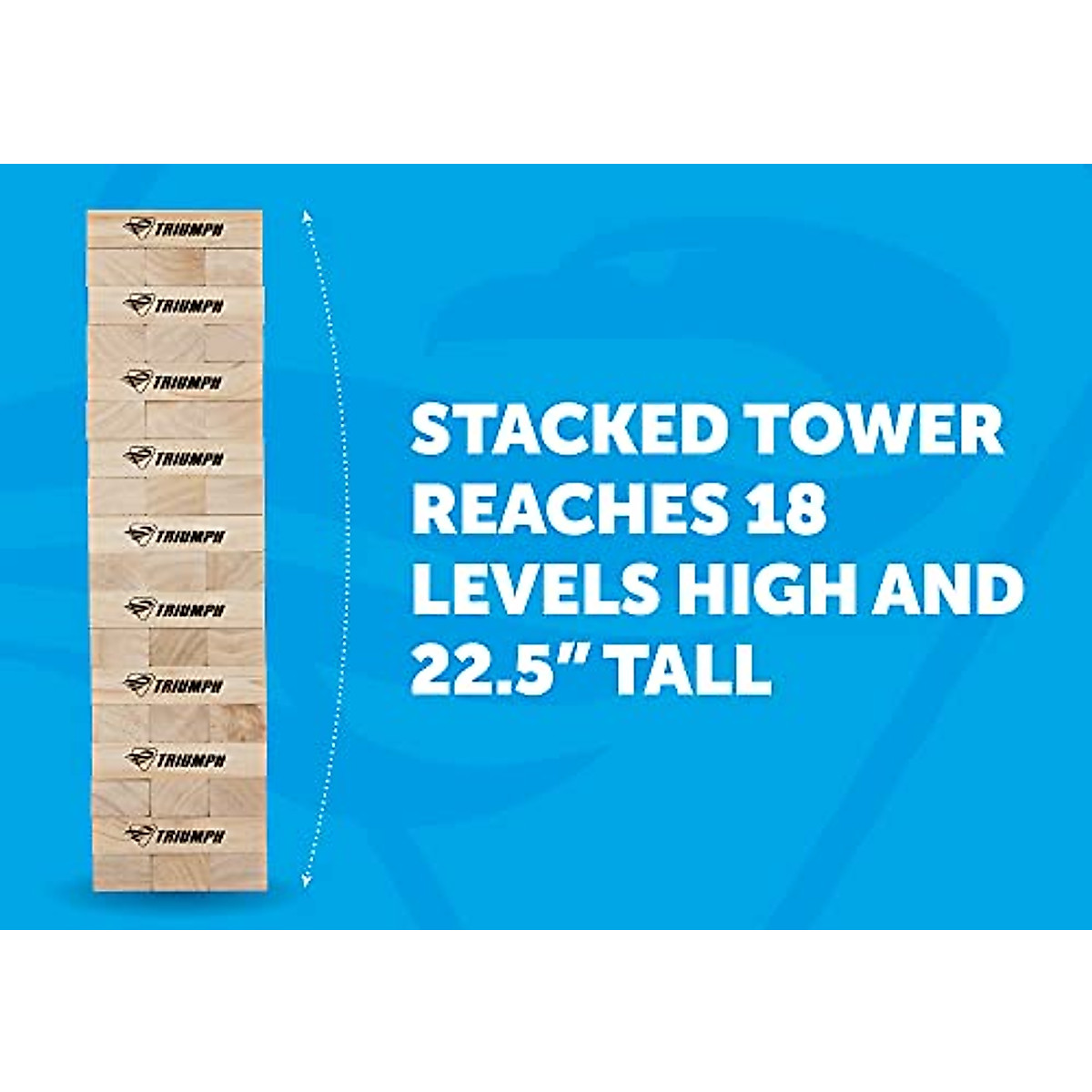 Triumph Sports Triumph Large Tumble Tower - Includes 54 Wood Tumble Blocks and Carry Case