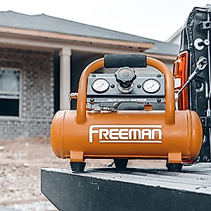 Freeman PE20V1GCK 20 Volt Cordless 1 Gallon 1/3 HP Portable Air Compressor Kit with Lithium-Ion Battery and Charger – 700 Shots per Charge