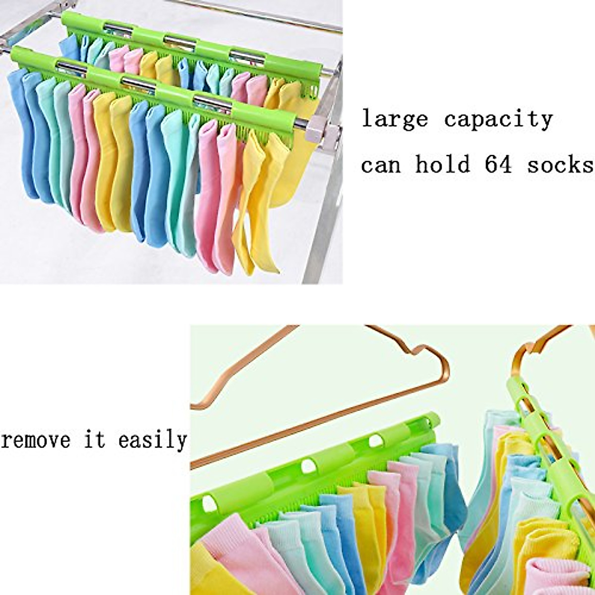 TINTON LIFE 2 Pack Laundry Bathroom Clothes Sock & Underwear Drying Hanger Rack Clip Dryer Airer Clothespin