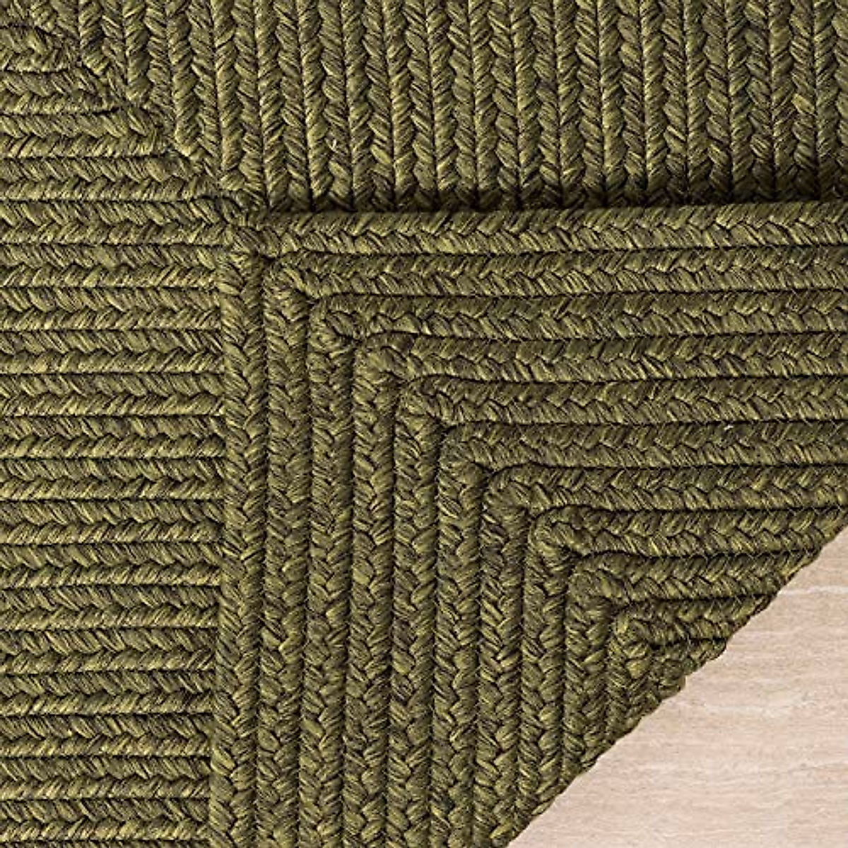SAFAVIEH Braided Collection 2'6" x 4' Green BRD315A Handmade Country Cottage Reversible Accent Rug