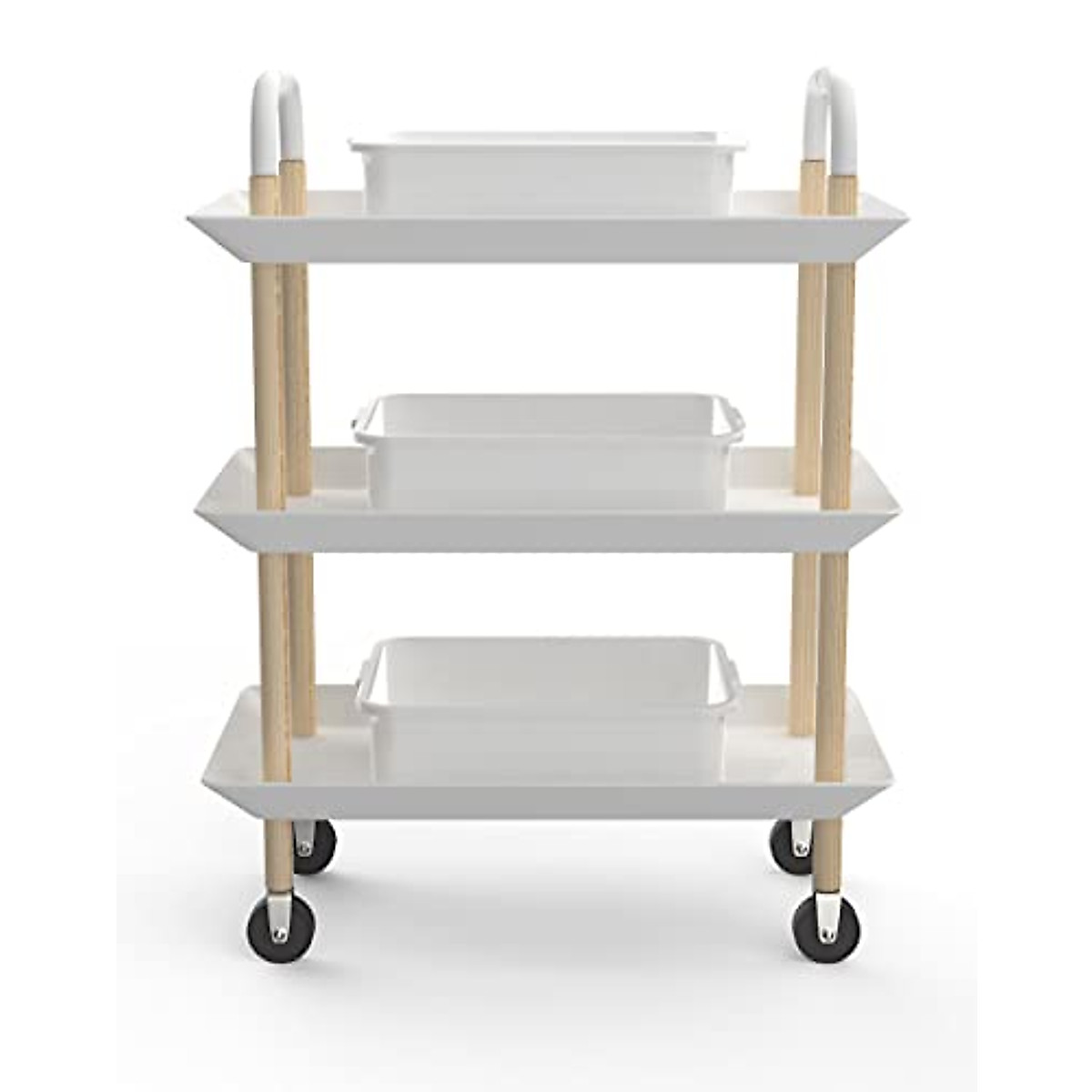 5-Pack Commercial Bus Tubs Box/Tote Box, White Plastic Storage Bin with Handles/Wash Basin Tub (8 Liter)