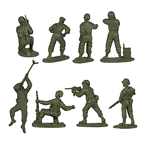 BMC CTS WW2 US Infantry Plastic Army Men - 33pc OD Green 1:32 Soldier Figures