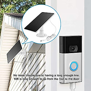 CYJJZQ 2 Pack Solar Panel Camera Charger Fit for Arlo Essential Spotlight/XL Spotlight Camera, Ring Spotlight Cam Plus/Spotlight Pro 5V 4W Fast Charging with 10FT Cable