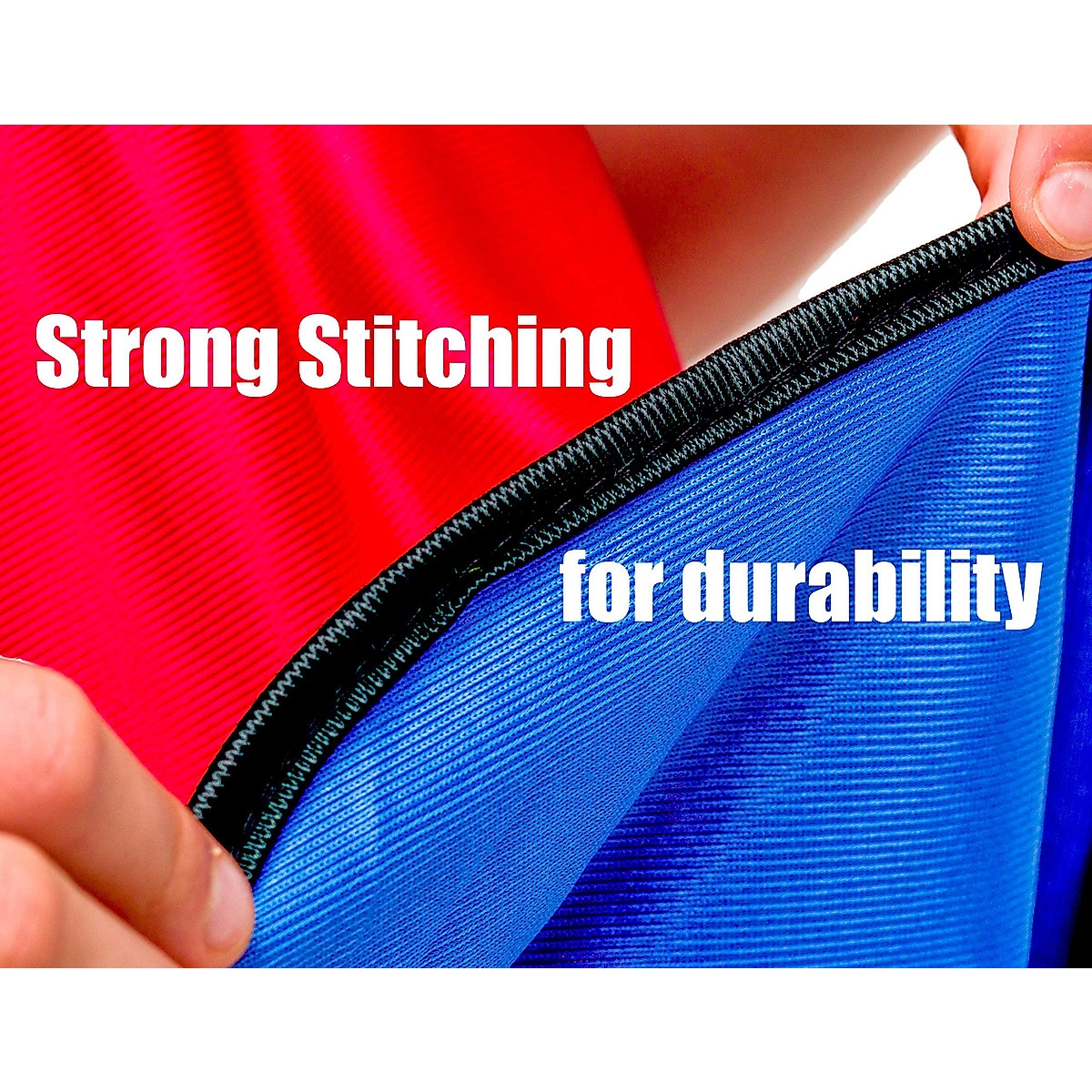 LVL10 Sports Pinnies - Reversible Numbered Practice Vest Pennies for Soccer, Basketball Scrimmages - Adults Kids (Large, 12 Pack (1-12), Red/Blue)