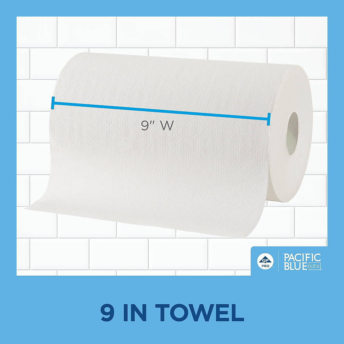 Pacific Blue Ultra 9” Paper Towel Roll (Previously Branded SofPull) by GP PRO (Georgia-Pacific), White, 26610, 400 Feet Per Roll, 6 Rolls Per Case