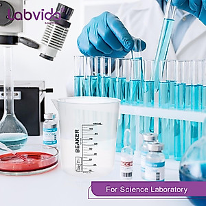 Labvida Plastic Beakers, Vol.2000ml(67.64oz) Stackable Measuring Cup with Black Scale line, Plastic Pitcher PP material Ideal for Science Activities and Household Use, LVB017