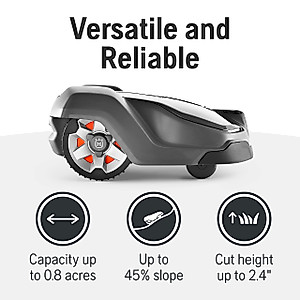 Husqvarna Automower 430X Robotic Lawn Mower with GPS Assisted Navigation, Automatic Lawn Mower with Self Installation and Ultra-Quiet Smart Mowing Technology for Medium to Large Yards (0.8 Acre)