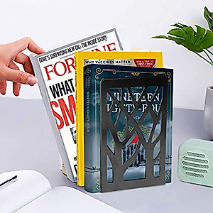 Book Ends, Bookends, Book Ends for Shelves, Bookends for Shelves, Bookend, Book Ends for Heavy Books, Book Shelf Holder Home Decorative, Metal Bookends Black 1 Pair, Bookend Supports, Book Stoppers