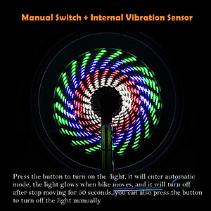 LEADBIKE LED Bike Wheel Lights w/ 30x Different RGBW Patterns| Batteries Included, Ultimate Brightness w/ 64PCS LED Lights| IPX5 Waterproof Safety Tire Lights for Kids & Adults| Cycling Road Safety