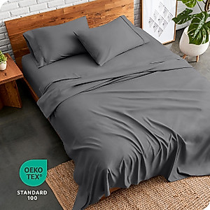 Bare Home Twin Sheet Set - 1800 Ultra-Soft Microfiber Twin Bed Sheets - Double Brushed - Deep Pockets - Easy Fit - Extra Soft - 3 Piece Set - Bedding Sheets & Pillowcases (Twin, Grey)
