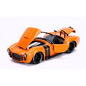 Jada 1965 Shelby Cobra 427 S/C Orange with Black Stripes Bigtime Muscle 1/24 Die-cast Model Car 30531, Yellow