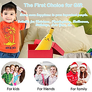 zhidiloveyou Banana Plush Pillow Stuffed Banana Plushie Cute Fruit Toy for Kids, 27.5 inch