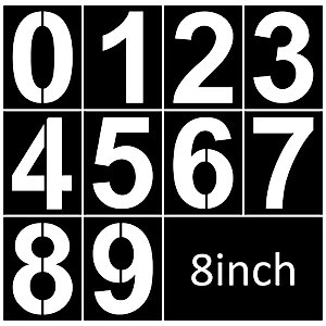8 inch Number Stencils Set 0-9 Address Number Stencil Templates Reusable Plastic Number Stencils for Cake Stencil Number Painting Stencils Templates
