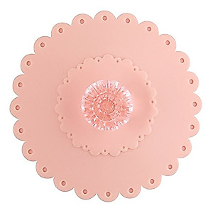 AKOAK 2 PCS New Cute Anti-dust Silicone Acrylic Diamond Glass Cup Cover Coffee Mug Suction Seal Lid Cap,Light Pink and Green