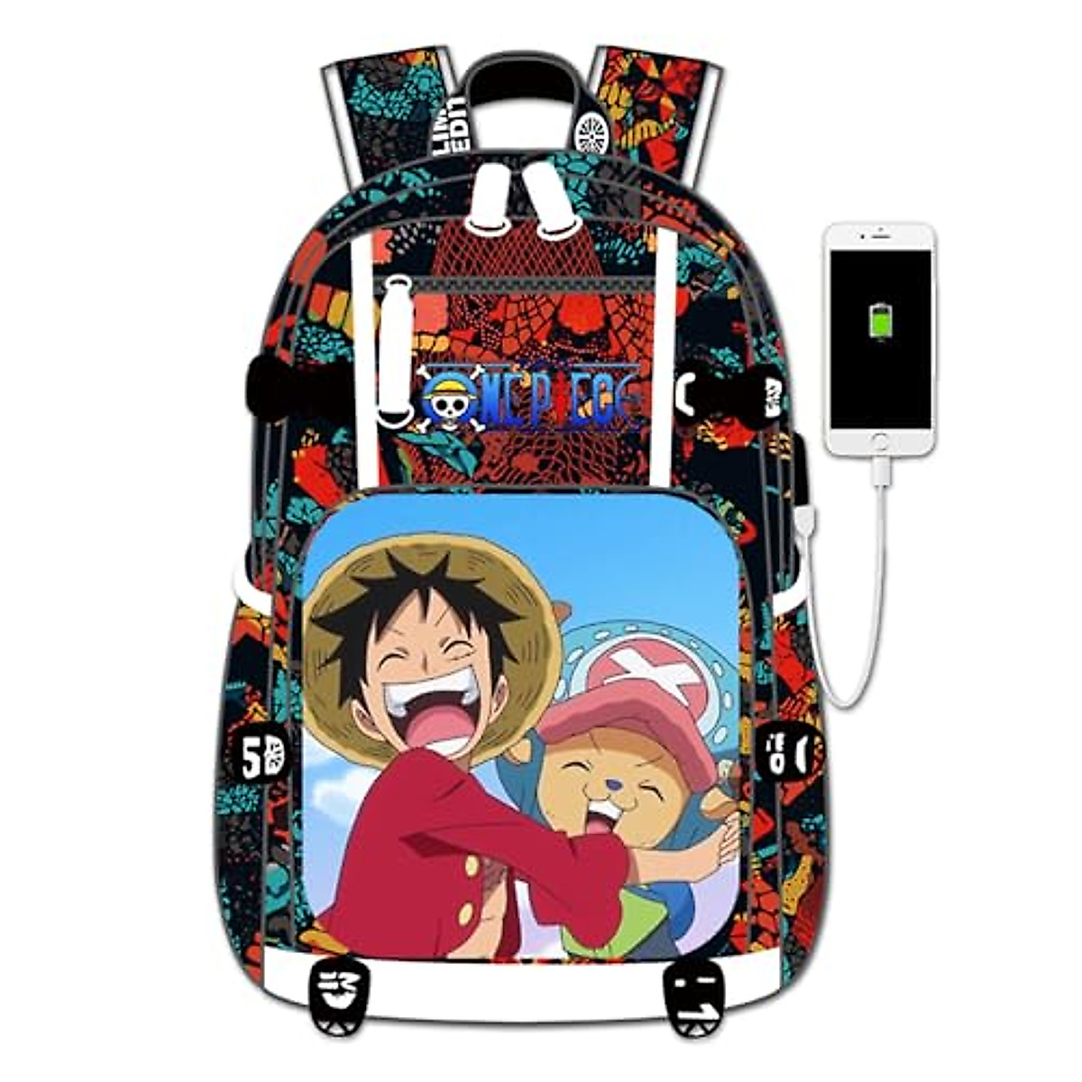 GO2COSY Anime One Piece Backpack Daypack Student Bag School Bag Laptop Bag Bookbag
