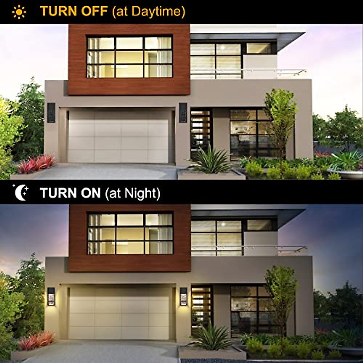 PARTPHONER LED Dusk to Dawn Outdoor Light Fixture Exterior Wall Sconces Porch Light 2 Pack Outside Wall Lights with Crystal Bubble Glass 12W Lumen 3000K for Doorway Garden Hallway Patio Living Room