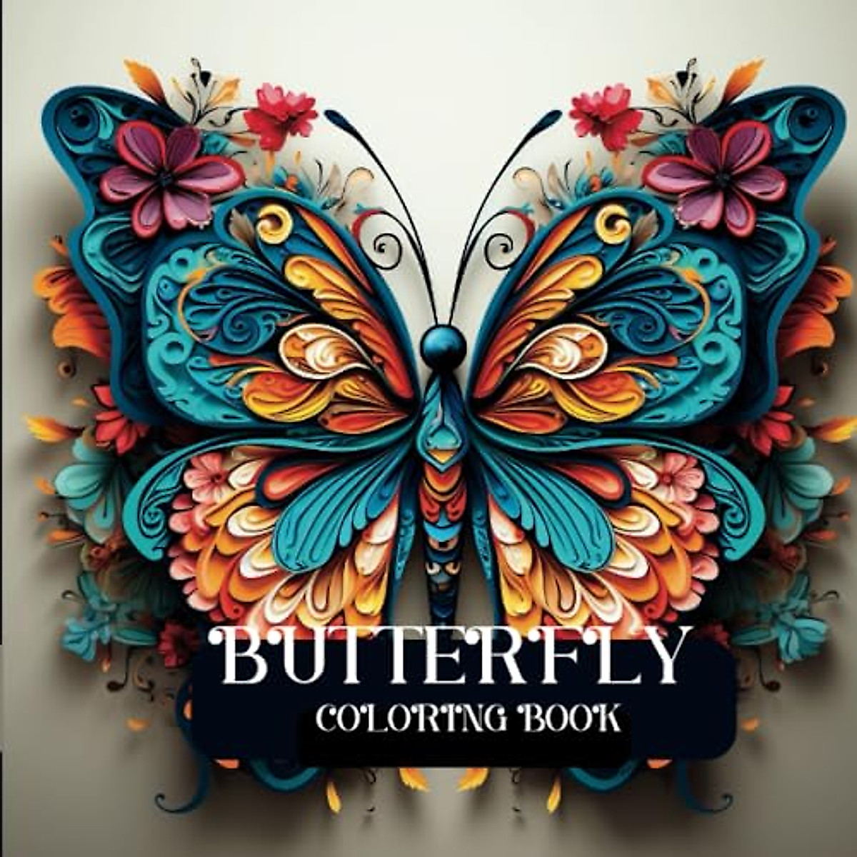 Butterfly Coloring Book: Complex and beautiful designs over and around butterflies, For Teens and adults coloring, large print images.