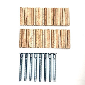 ReplacementScrews Hardware Kit Compatible with IKEA KALLAX 2 x 4 Shelf Unit 103.601.34 - All Screws (104321) and Dowels (101339)