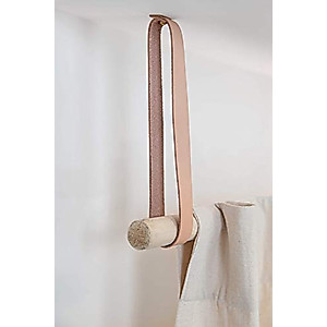 KEYAIIRA - Leather Ceiling Mounted Curtain Rod Mount - modern wardrobe clothing rack hanging hook for clothing drying rack storage bracket window treatment Scandinavian minimal hangers living room