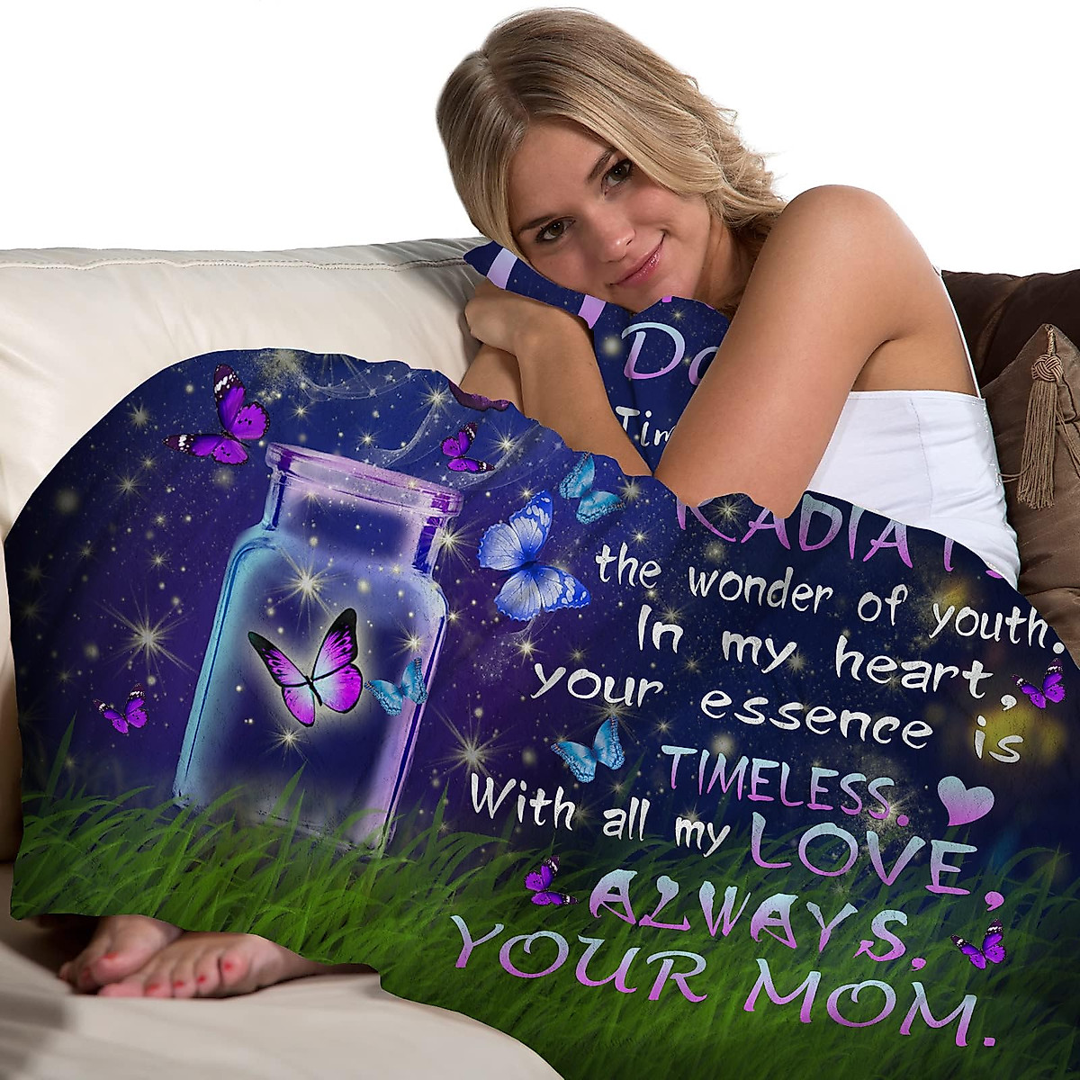 CUDEVS 40th Birthday Gifts for Women, 40 Year Old Birthday Gifts for Women, 40th Birthday Gifts Women Blanket, 40th Birthday Gifts, Daughter Birthday Gift