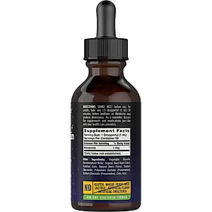 Carlyle Melatonin Liquid 1mg | 4 fl oz Drops | Natural Berry Flavor | Non-GMO, Vegetarian Supplement