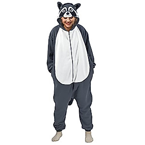 ofodoing Adult Animal One-piece Pajamas Cosplay Animal Homewear Sleepwear Jumpsuit Costume for Women Men… Grey