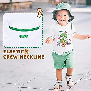 Baby Boy 2nd Birthday T-Shirt - I’m Two Wild 2 Jungle Animals Birthday Top Tee Two Years Old Jungle Birthday Party 100% Cotton Printed Short Sleeve T Shirt Gift (White, 2T)