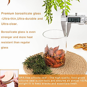 Glass Food Storage Containers Jars with Airtight Bamboo Lid 30oz 8pcs, 890ml Pantry Organization Jar, Glass Terrarium with Lid, Spice, Tea, Flour and Sugar Container, Canister Set for Kitchen Counter