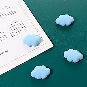 Fridge Magnet 4Pcs/Set Cartoon Cute Cloud Shape Fridge Magnets Office Cloud Shape Whiteboard Magnets Resin Refrigerator Magnets Home Decoration(Blue)