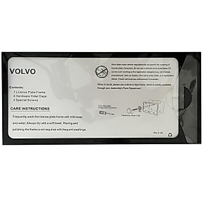 Genuine Stainless Steel License Plate Frame(8640218) Compatible with Vo XC60 XC70 XC90 V50 V70 S40 S60 S80 ...Series All Models (Black)