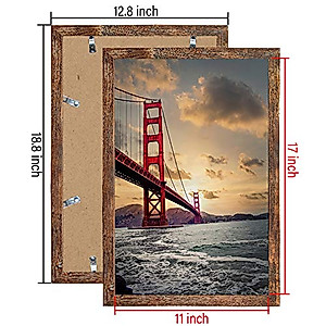 11x17 Frame Vintage Brown Smooth Molding 11x17 Poster Frame, Photo Frame for Wall Hanging, 3 Pack