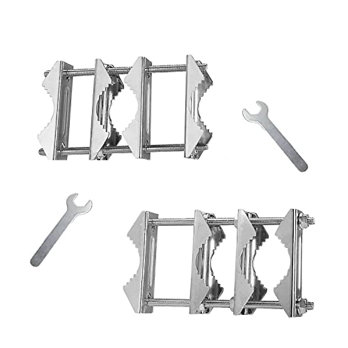 2 PCS Double Antenna Mast Clamp V Jaw Block with Bolts Mast to Mast Clamp,Patio Umbrella Holder Heavy Duty Pole to Pole Mounting Bracket for WiFi Cellular Ham TV Pipe Umbrella Fishing Pole Flagpole