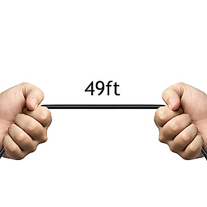 4 Pin Dash Cam Cable,49 Ft 2.5mm Male to 4 Pin Backup Camera Cord,Dash Cam Rear View Camera Ultra Long Cable with Reverse Trigger Wire Fit for Pick-up Trucks,Trailer,RV,SUV,Bus,Farm Machine,etc.