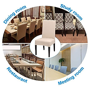 CUXWEOT Red Christmas Cute Candy Cane Chair Cover Stretch Removable Washable Dining Chair Anti-dust Seat Slipcover for Party Kitchen Protector (Set of 6)