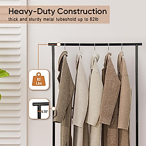 CFATLFRM Clothing Garment Rack for Hanging clothes, Rolling Clothes Rack for rolling clothes rack with Storage Shelves and Wheels, portable clothes rack for Home, Apartment, Office (Black)