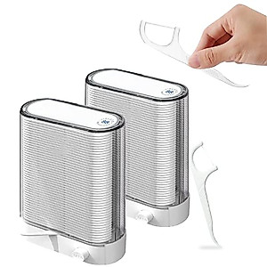 Dental Floss Holder 2 Boxes, Automatic Pop Up Flossers Dispenser, Tasteless Flosser, Hygienic Neat，Total 176PCS Professional Teeth Clean Flossers,Suitable for Home and Office
