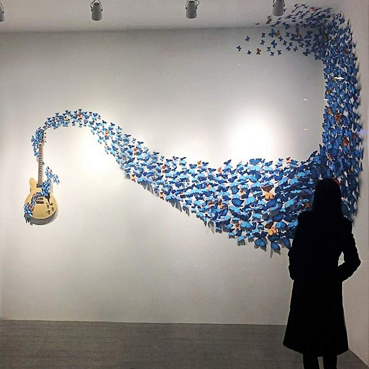 Amaonm® 120pcs 10 Packages Removable 3D Butterfly Blue Stickers Making Wall Decal DIY Wall Stickers Decals Crafts Butterflies Home Decorations for Boy's and Girl's Room Bedroom Living Room (Blue) …