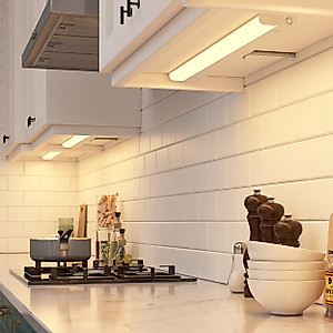 GETINLIGHT Dimmable Hardwired Only Under Cabinet LED Lights, 12-inch, Soft White(3000K), Matte White Finished, ETL Listed, IN-0201-11-WH