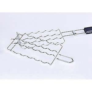 BBQ Sausage Grilling Basket Picnic Grill Rack for 6 Hot Dog Metal Mesh Baskets Portable Barbecue Tool BBQ Accessories