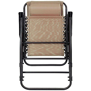 UYSB Folding Rocking Chair Rocker Outdoor Patio Headrest Beige Chair Rocking Chair Rocker Chair Rocker Camp Chair Rocker Recliner Rocking Camp Chair Rocking Chairs Outdoor Rocking Chair