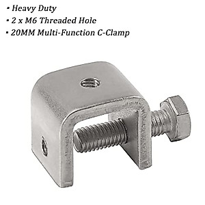 6Pcs Mini C Clamps 304 Stainless Steel C-Clamp 0.8 Inch Tiger Clamp Heavy Duty Small G Clamp Woodworking Clamp Auto Building Household C Clamp with Wide Jaw Opening I-Beam Design