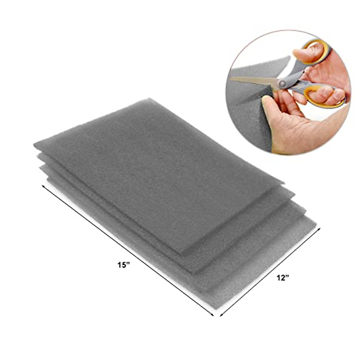 Dualplex® Fruit & Veggie Life Extender Liner for Fridge Refrigerator Drawers, 12x15 Inches (4 Pack) – Extends The Life of Your Produce & Prevents Spoilage (Grey)