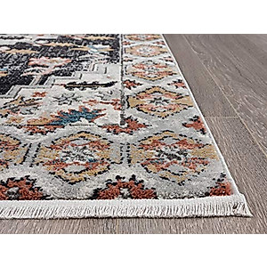 Abani 7'9" x 10'2" Grey & Beige Medallion Area Rug, Azure Collection Classic Accent Rug Rugs