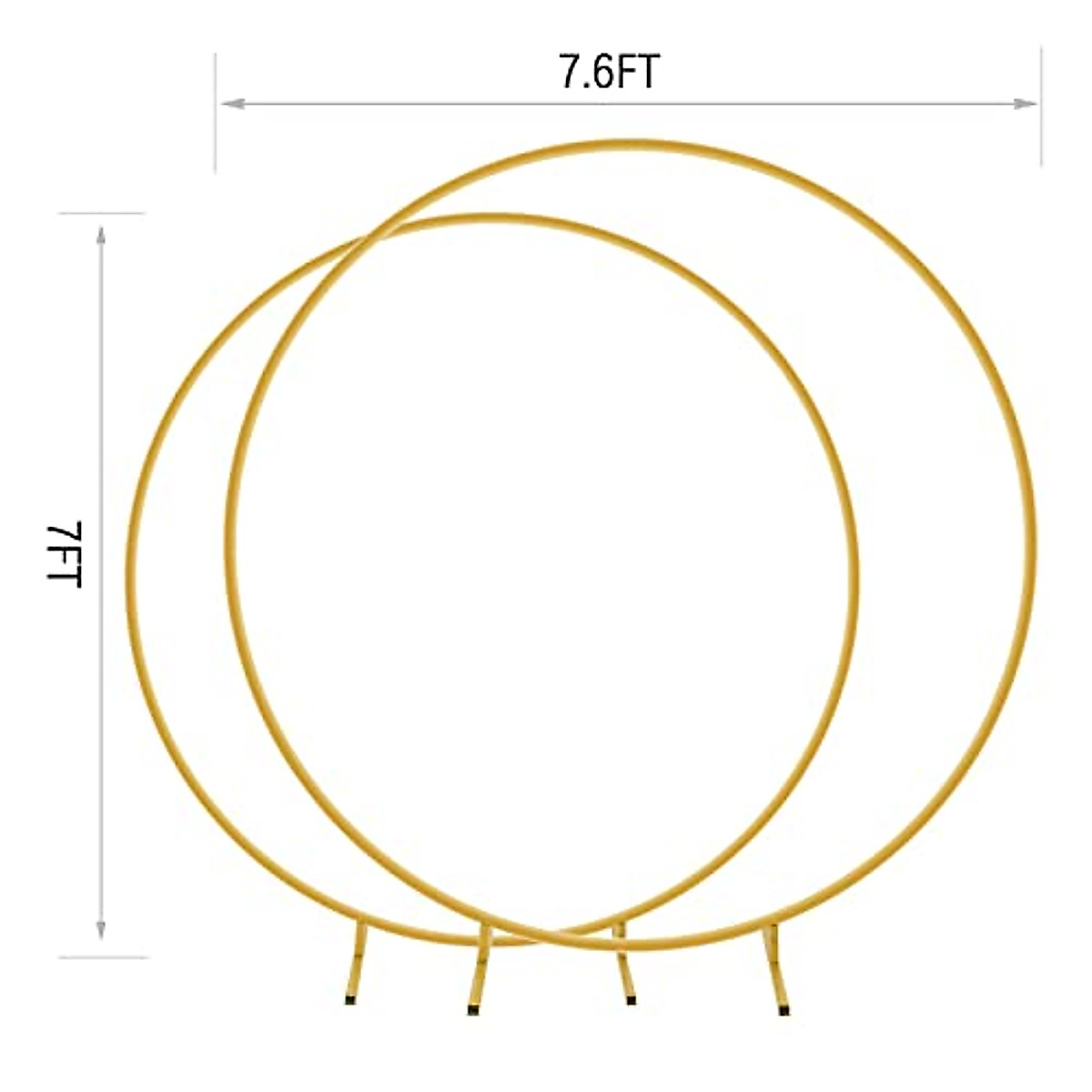 7ft Round Backdrop Stand,Iron Circle Wedding Arch,Flower Ring Arch Stand Circle for Valentine's Day,Wedding,Birthday,Christmas,Garden Decoration(7ft, Gold)