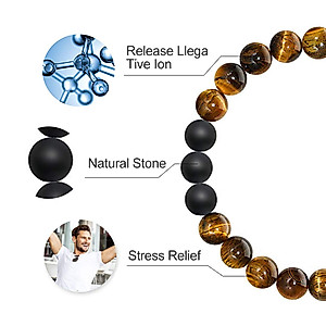 Teacher Gifts for Mens,Womens Bracelet Beads, Natural Black Lava Rock Stone Mens Anxiety Bracelets, Adjustable Aromatherapy Essential Oil Diffuser Healing Bracelet Male Teacher End of Year Gifts