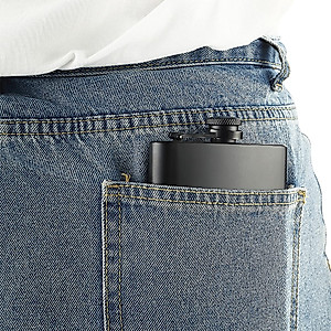 YFS 2 Pack Hip Flasks for Liquor, 8 Oz & 12 Oz Matte Black Stainless Steel Leakproof Flasks with Funnel